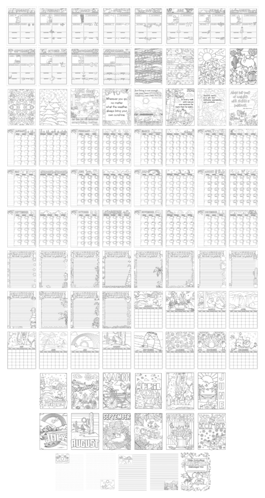 Nature Land Coloring Calendar - Rayven Monique