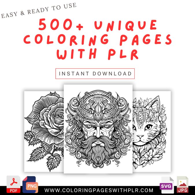 PLR 500+ New + Unique Coloring Pages For Adults And Teens - Rene Holz