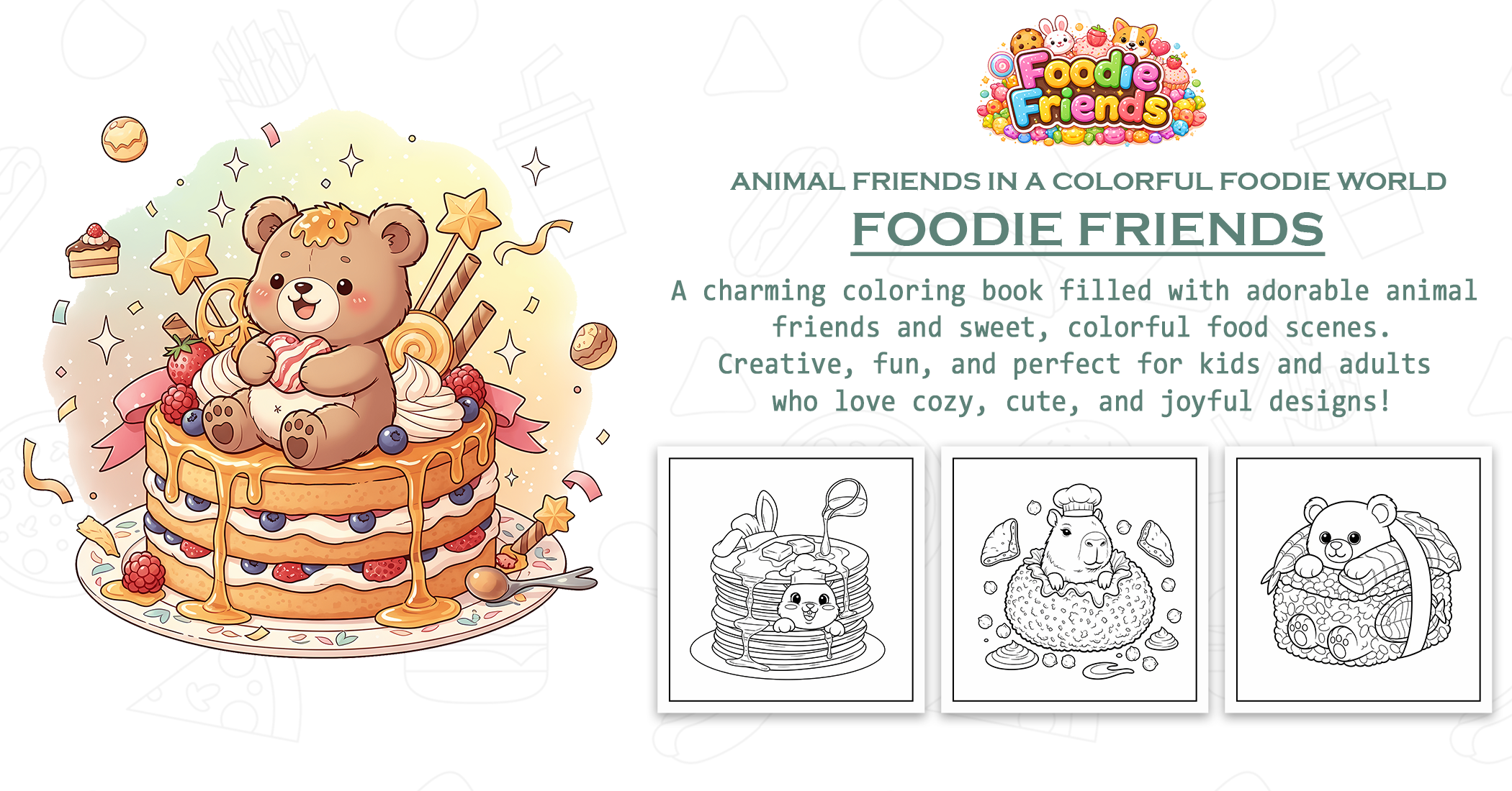 Foodie Friends Vol.1- (PLR) Coloring Pack - Cani Miyuki