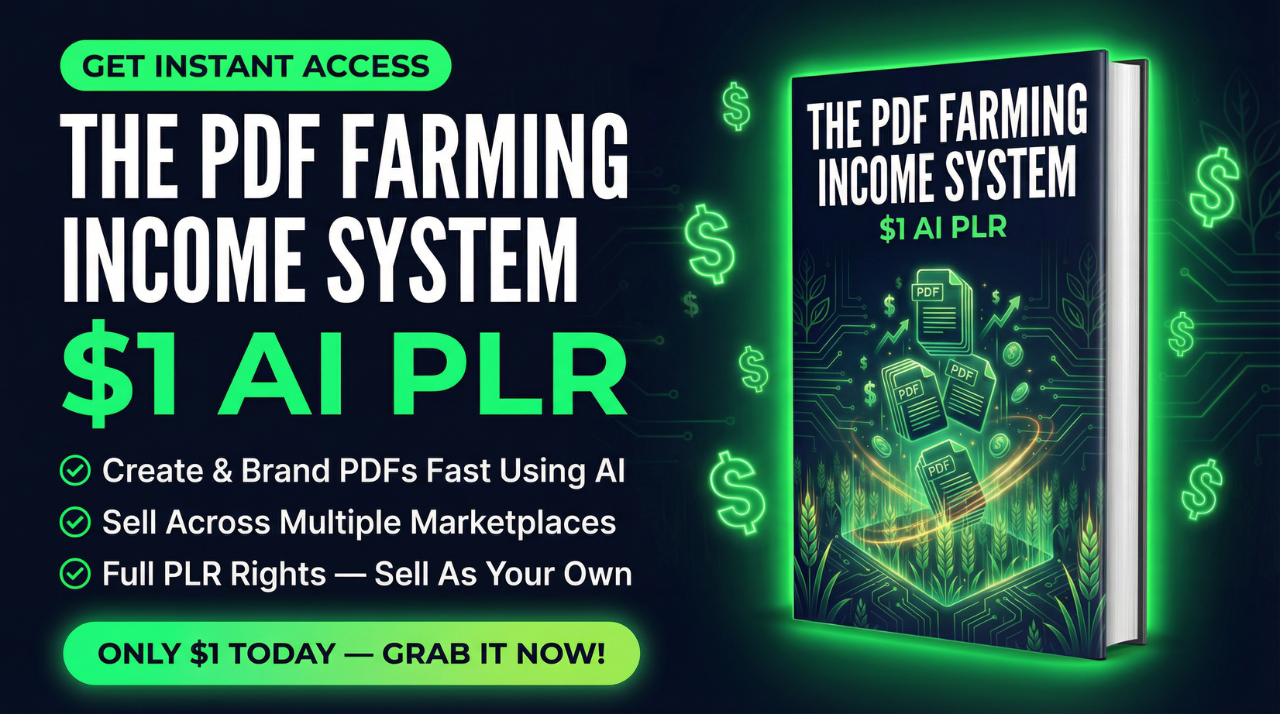 The PDF Farming Income System — $1 AI PLR - Lomash Kumar